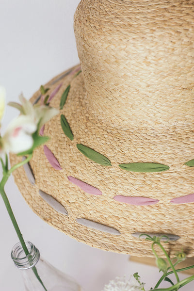 Anne raffia wide brim colorful hat - Leinné
